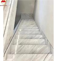 China Modern LED Light Following Anti-Slip Indoor Staircase Crystal White Marble Design FOB for sale