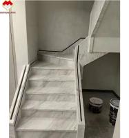 China Modern LED Light Following Anti-Slip Indoor Staircase Crystal White Marble Design FOB for sale