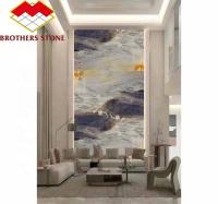 China Polished Purple Marble Stone Big Slab Dining Table Top for Modern Bedroom Hall Design for sale