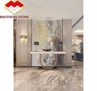 China Polished Purple Marble Stone Big Slab Dining Table Top for Modern Bedroom Hall Design for sale