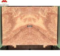 China Modern Design Polished Marble Bookmatch Tile Custom Backlit Red Dragon Jade Onyx Wall for sale