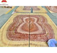 China Backlit Red Onyx Marble Stone Book Matched Slab for Transparent Marble Table Pattern for sale