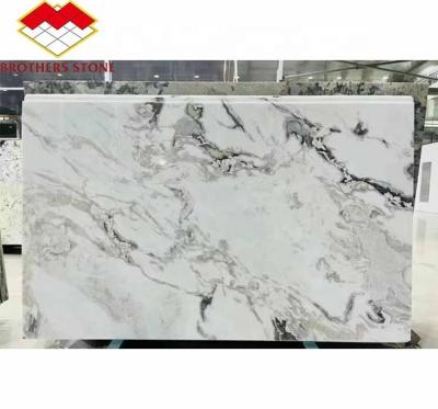 China Polished Milk White Alabaster Marble Big Slab for Living Room and Dining Table Flooring for sale