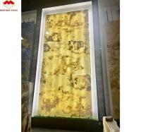 China Interior Home Wall Paneling Decor with Modern Backlit Onyx Marble TV Background Panel for sale