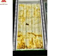 China Interior Home Wall Paneling Decor with Modern Backlit Onyx Marble TV Background Panel for sale