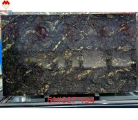 China Luxury Modern Polished Black Gold Veins Quartzite Stone Brazil Natural Cosmic Black Granite Vanity Top Kitchen Bathroom Villas for sale