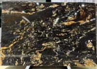 China Luxury Modern Polished Black Gold Veins Quartzite Stone Brazil Natural Cosmic Black Granite Vanity Top Kitchen Bathroom Villas for sale
