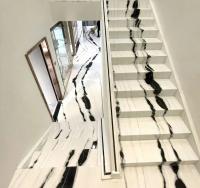 China Indoor Honed Finish Natural Stone Spiral Staircase with LED Light and Anti-Slip Design for sale