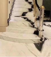 China Indoor Honed Finish Natural Stone Spiral Staircase with LED Light and Anti-Slip Design for sale