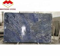 China Modern Luxury Brazil Hotel Kitchen Countertop Dark Blue Sapphire Marble Stone Big Slab for sale