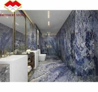 China Modern Luxury Brazil Hotel Kitchen Countertop Dark Blue Sapphire Marble Stone Big Slab for sale