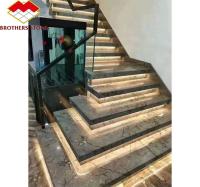 China Natural Stone Stairs in Modern European Style with Cut-to-Size Big Slab Polished Tiles for sale