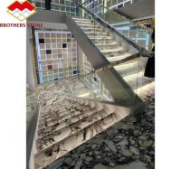 China Natural Stone Stairs in Modern European Style with Cut-to-Size Big Slab Polished Tiles for sale