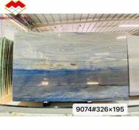 China Directly Sell Honed Azul Imperial Slab Blue Sky Quartzite Grand Skylight Marble Tile for sale