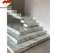 China Modern Polished White Marble Stairs Tiles Cut-to-Size Natural Stone for Interior Design for sale