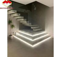 China Modern Polished White Marble Stairs Tiles Cut-to-Size Natural Stone for Interior Design for sale