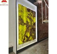China Green Onyx Marble Backlit Panel for Modern Graphic Design and Wall Decoration Purpose for sale