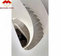 China Straight Stair Indoor White Marble Staircase Cut-to-Size Polished Natural Marble Design for sale
