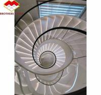 China Straight Stair Indoor White Marble Staircase Cut-to-Size Polished Natural Marble Design for sale