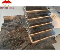 China Interior Graphic Design Artificial Stone Steps Tiles for Modern Sintered Staircase for sale