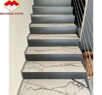 China Interior Graphic Design Artificial Stone Steps Tiles for Modern Sintered Staircase for sale