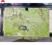 China Beautiful Emerald Green Onyx Marble Slab Natural Green Onyx Stone Red Veins Backlit Onyx Wall Cladding Countertop Natural Stone for sale