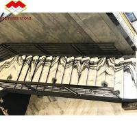 China Modern Panda White Calcite Marble Staircase Stone Decorative Marble Stairs at Hallway for sale
