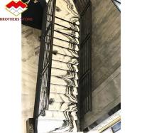 China Modern Panda White Calcite Marble Staircase Stone Decorative Marble Stairs at Hallway for sale