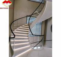 China Indoor Natural Marble Spiral Stairs with Polished Cut-to-Size Treads and Modern Style for sale