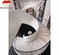 China Hotel Indoor Marble Staircase with Modern Spiral Curved Design and Cut-to-Size Option for sale