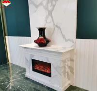 China Nano White Crystal Dining Table Top Modern Big Slab Marble Look Porcelain Tile for Steps for sale