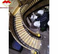 China Natural Stone Big Slab Cut-to-Size Honed Stone Slab Modern Marble Stairs for Indoor Villa for sale