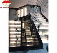 China Natural Stone Big Slab Cut-to-Size Honed Stone Slab Modern Marble Stairs for Indoor Villa for sale