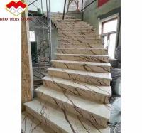 China Natural Stone Big Slab Cut-to-Size Honed Stone Slab Modern Marble Stairs for Indoor Villa for sale