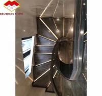 China Natural Stone Big Slab Cut-to-Size Honed Stone Slab Modern Marble Stairs for Indoor Villa for sale