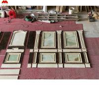 China Villa Background Wall Cladding Green Onyx and Beige Marble Stone Slab in Modern Design for sale