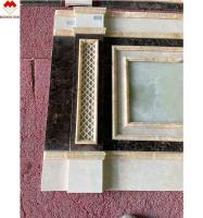 China Villa Background Wall Cladding Green Onyx and Beige Marble Stone Slab in Modern Design for sale