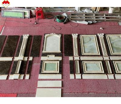 China Polished Cream Beige Green Onyx Marble Wall Cladding Modern Design for Villa Background for sale