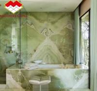 China Exquisite Sapphire Green Onyx Marble Jade Stone Slab for Living Room Dining Bedroom for sale