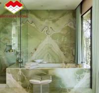 China Exquisite Sapphire Green Onyx Marble Jade Stone Slab for Living Room Dining Bedroom for sale