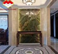 China Exquisite Sapphire Green Onyx Marble Jade Stone Slab for Living Room Dining Bedroom for sale