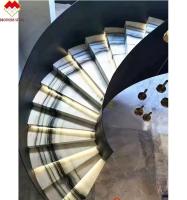 China Open Book Marmar Marble Flooring Spiral Stairs with Panda White Marble Treads and Risers for sale