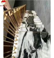 China 18mm Thickness Big Slab Modern Natural Panda White Marble Spiral Steps Staircase for sale