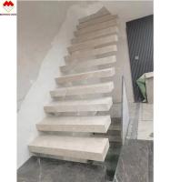 China 15 18mm Grey Marble Spiral Staircase Treads for Modern Homes and Easy Installation for sale