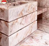 China Big Slab Honed Cristallo Marble Stone for Luxurious Modern Hotel Bathroom Sink Design for sale