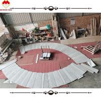 China Apartment Indoor White Crystal Marble Arc Staircase with Customized Tread and Riser for sale
