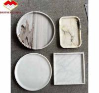 China 2024 Hotel Marble Cut-To-Size Dining Set with Modern Marble Pattern Plates and Bowls for sale