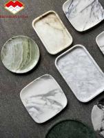 China 2024 Hotel Marble Cut-To-Size Dining Set with Modern Marble Pattern Plates and Bowls for sale