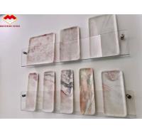 China Rose Rainbow Luxury Stone Tray in Soft Pink for Modern Villa and Hotel Decoration for sale