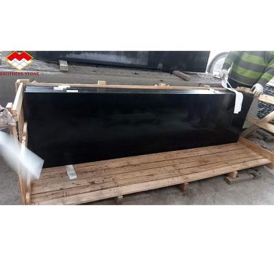 China Pure Black Color Granite Slab Polished Surface Finishing Big Slab Form for sale